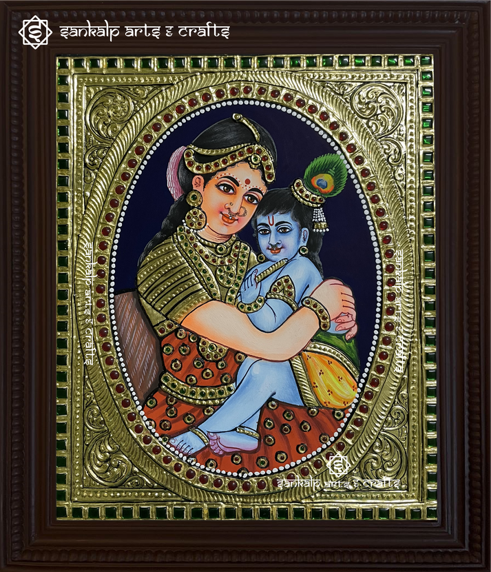Yashoda Krishna Tanjore Painting – SANKALP ARTS & CRAFTS
